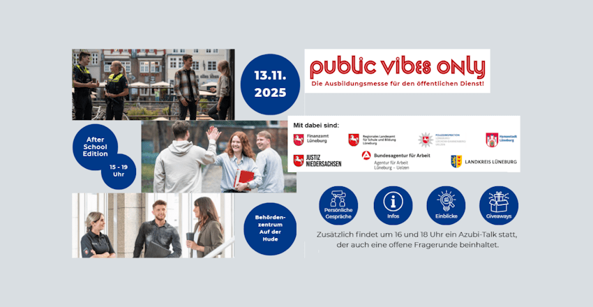 „Public Vibes Only“: Ausbildungs-Messe der Behörden in Lüneburg am 13. November 2025 - Lüne-Blog